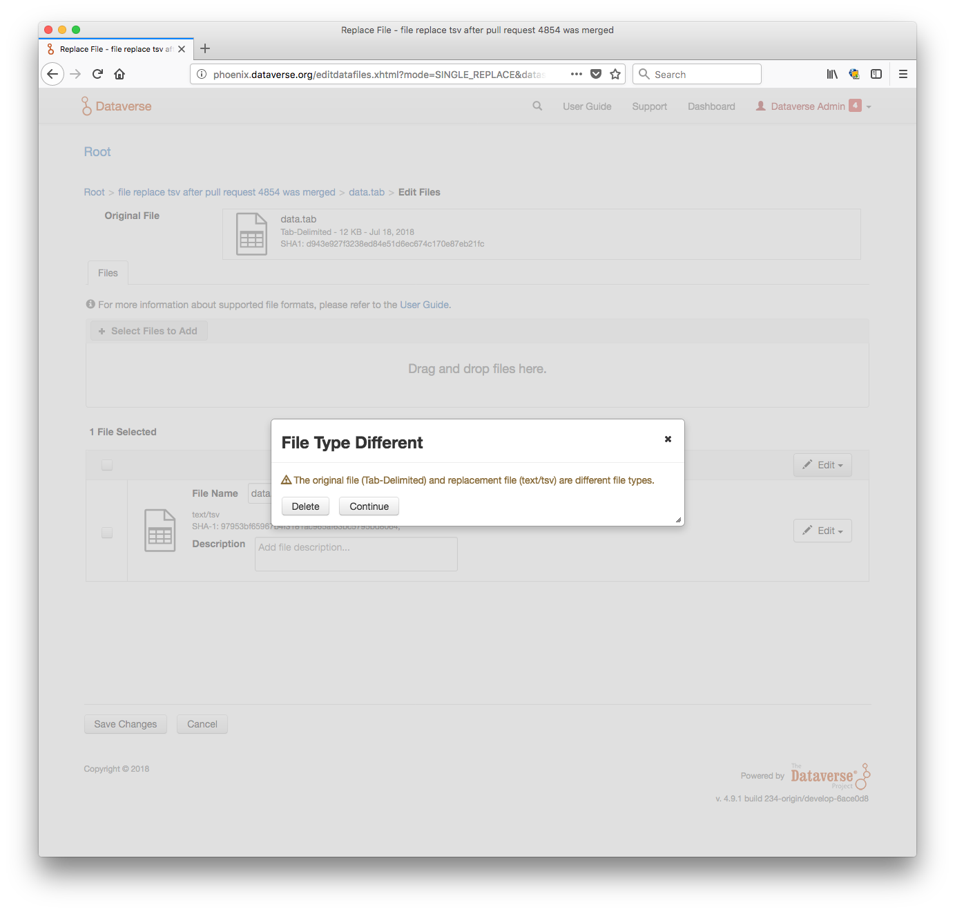 "text/tab-separated-values" changed to "text/tsv" and "Tab-Delimited" changed to "text/tsv ...