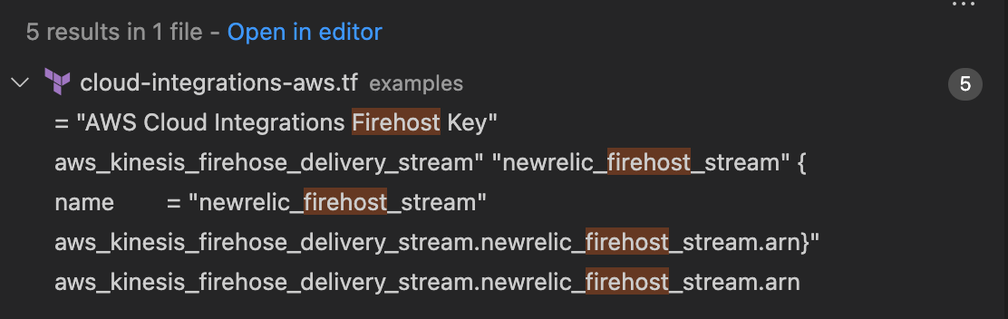 A typo ? - firehose not firehost · Issue #2363 · newrelic/terraform-provider-newrelic · GitHub