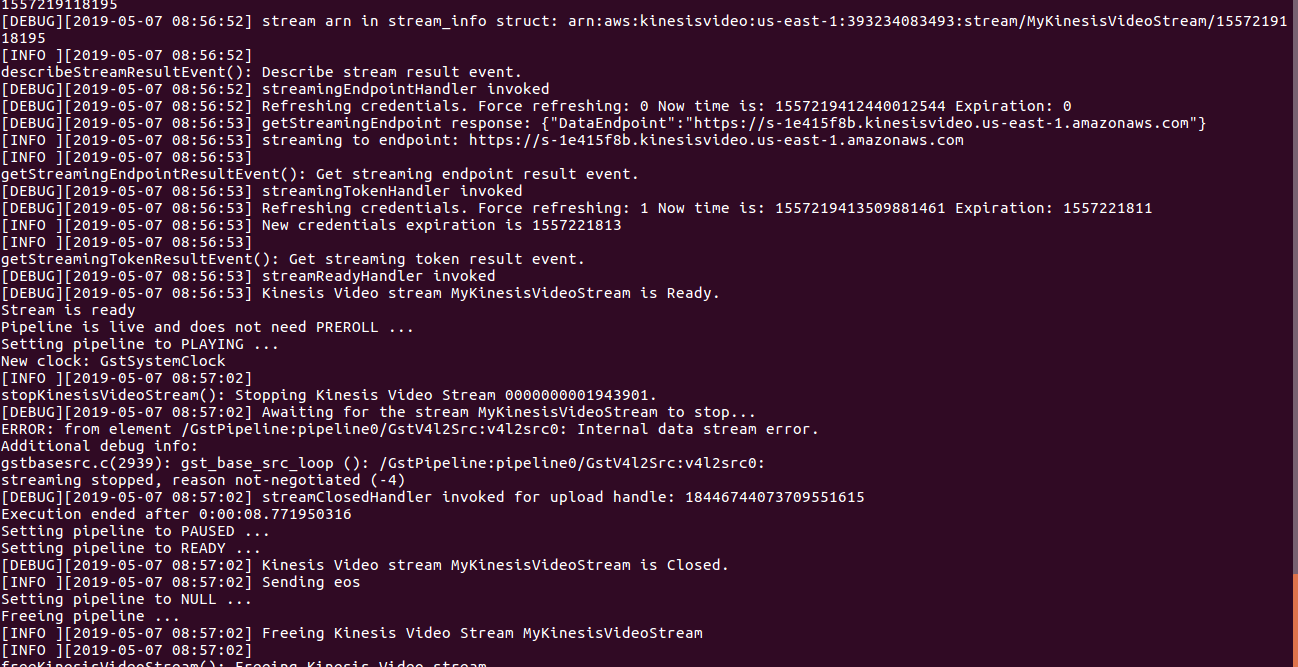 ERROR: from element /GstPipeline:pipeline0/GstV4l2Src:v4l2src0: Internal data stream error ...