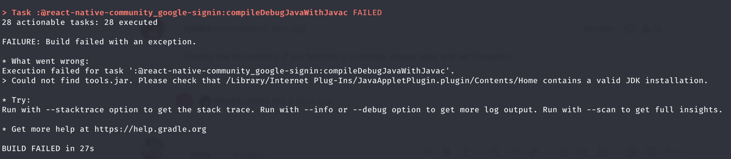 Cannot Compile Project React Native Community Async Storage