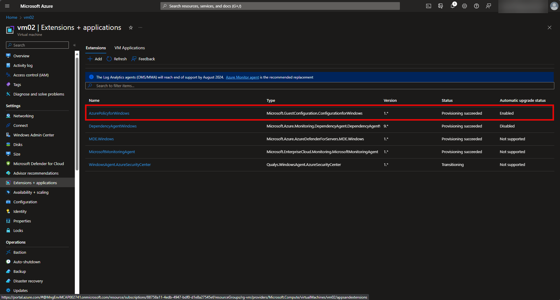 VM Compliance: Windows machines should meet requirements of the Azure compute security baseline ...