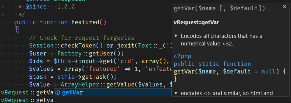 Missing details in autocomplete Read More panel · Issue #1390 · bmewburn/vscode-intelephense ...