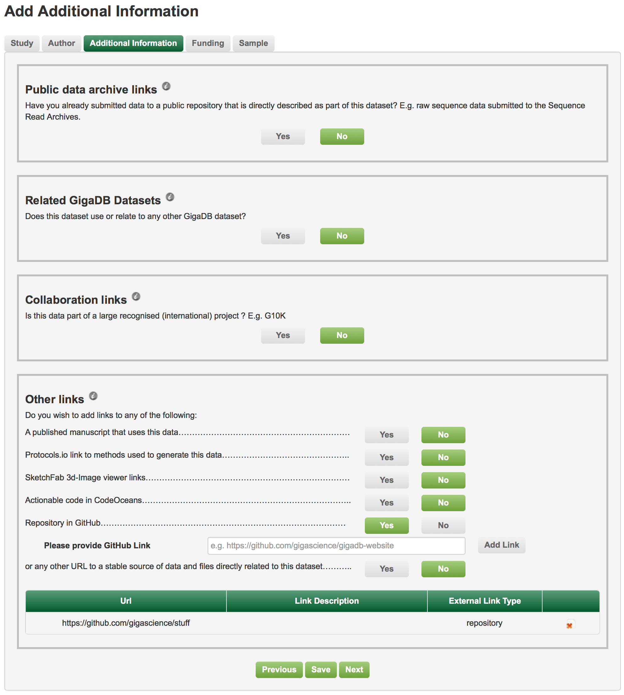Move GitHub link within WL submission wizard · Issue #401 · gigascience/gigadb-website · GitHub