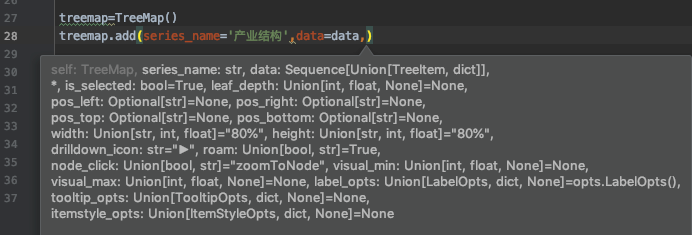 TreeMap.add和官网配置不一样，没有levels属性 · Issue #1651 · pyecharts/pyecharts · GitHub