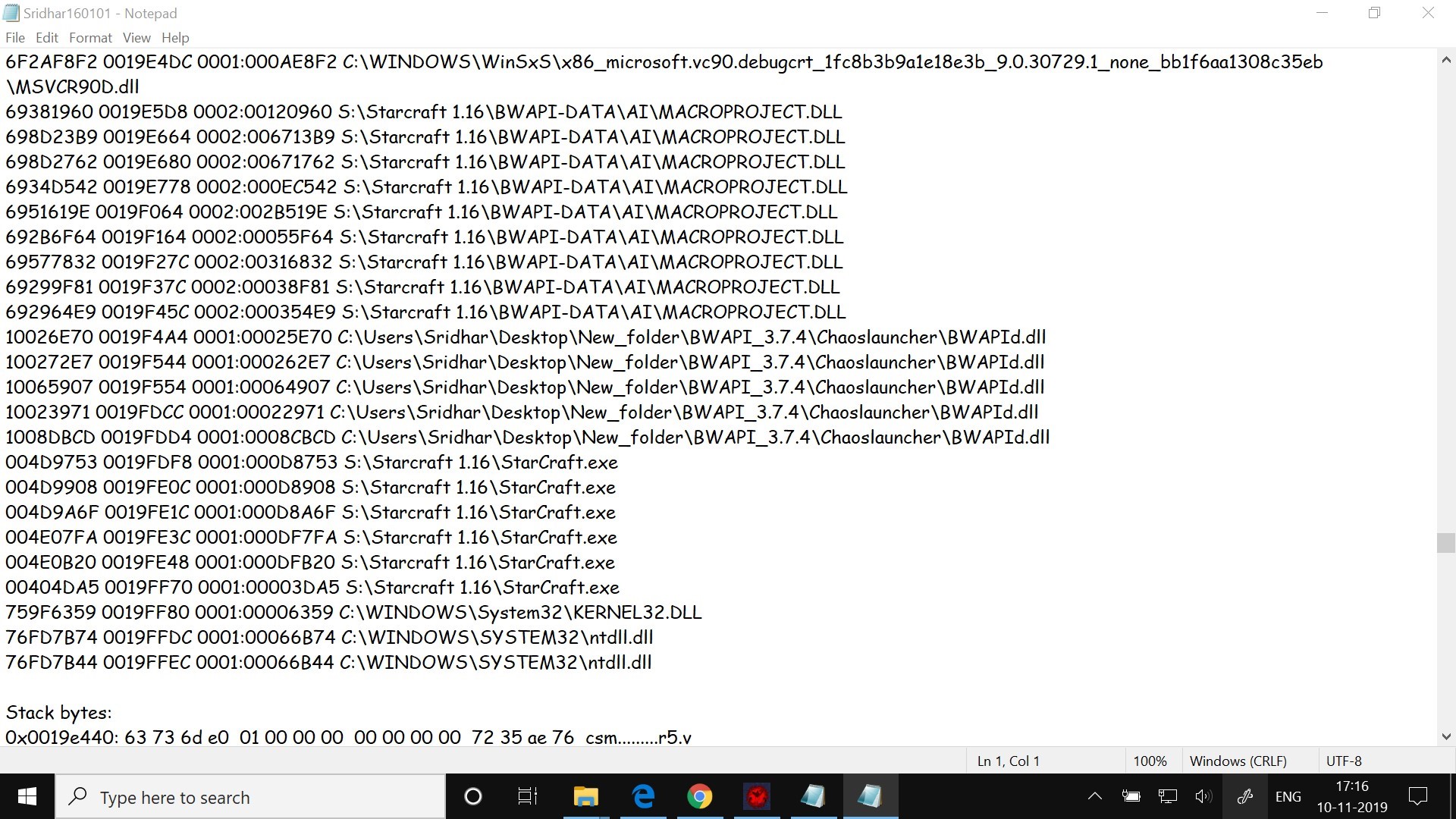 Bot crashes as soon as the game starts. Need help! · Issue #836 · bwapi/bwapi · GitHub