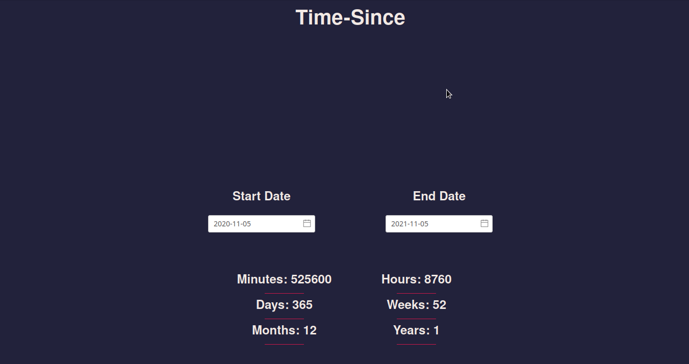 Minimal Webapp For Easy Calculations Of Time Between Dates
