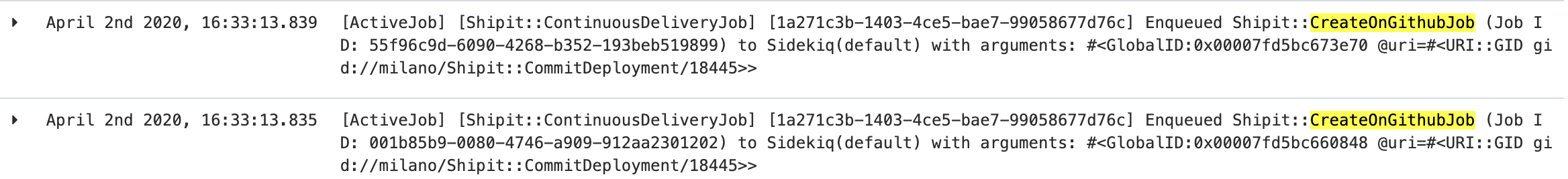 CreateOnGithub queued twice when creating a CommitDeployment · Issue #1049 · Shopify/shipit ...