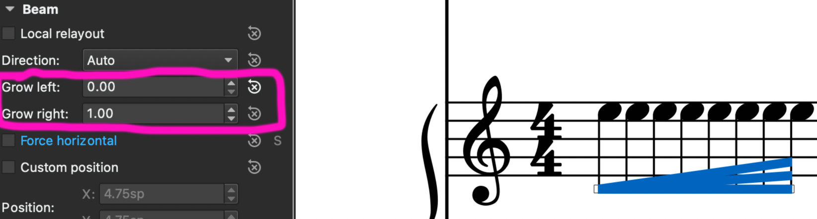 'Feathered Beams' option has disappeared from the Inspector · Issue #11792 · musescore/MuseScore ...