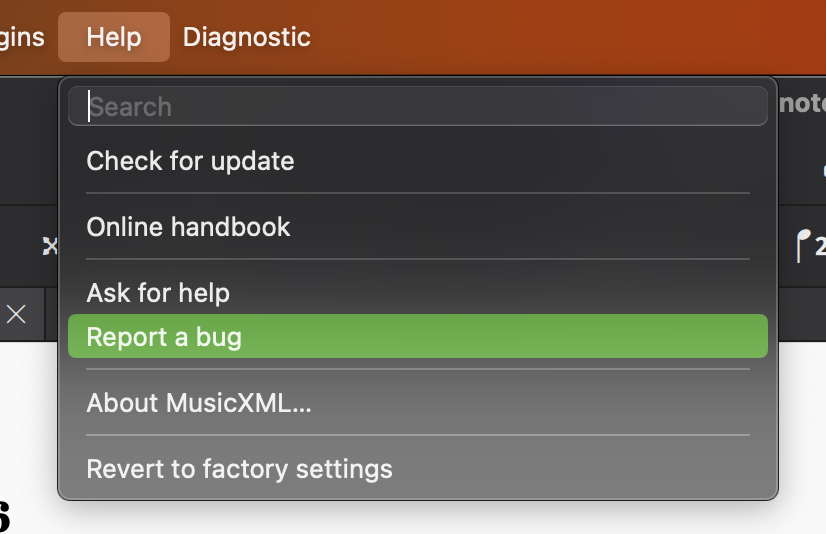 TASK: Remove 'Report a bug' option from help menu · Issue #16811 · musescore/MuseScore · GitHub