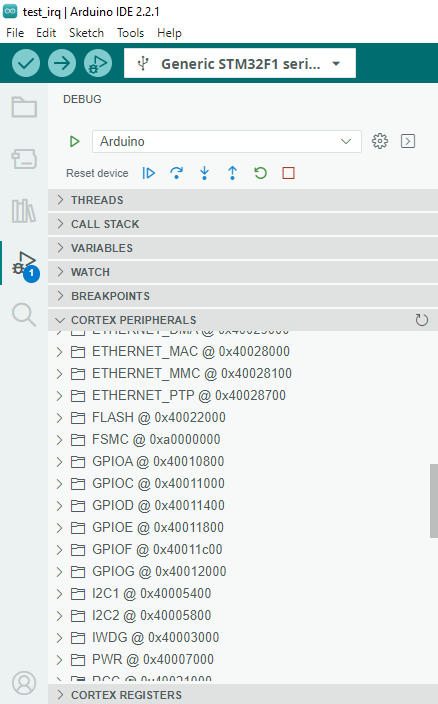 Cortex Peripheral Window Resets To Middle While Debugging With Openocd · Issue 2280 · Arduino 3875