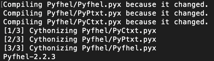MacOS NOT SUPPORTED: Building wheels for collected packages: Pyfhel Building wheel for Pyfhel ...