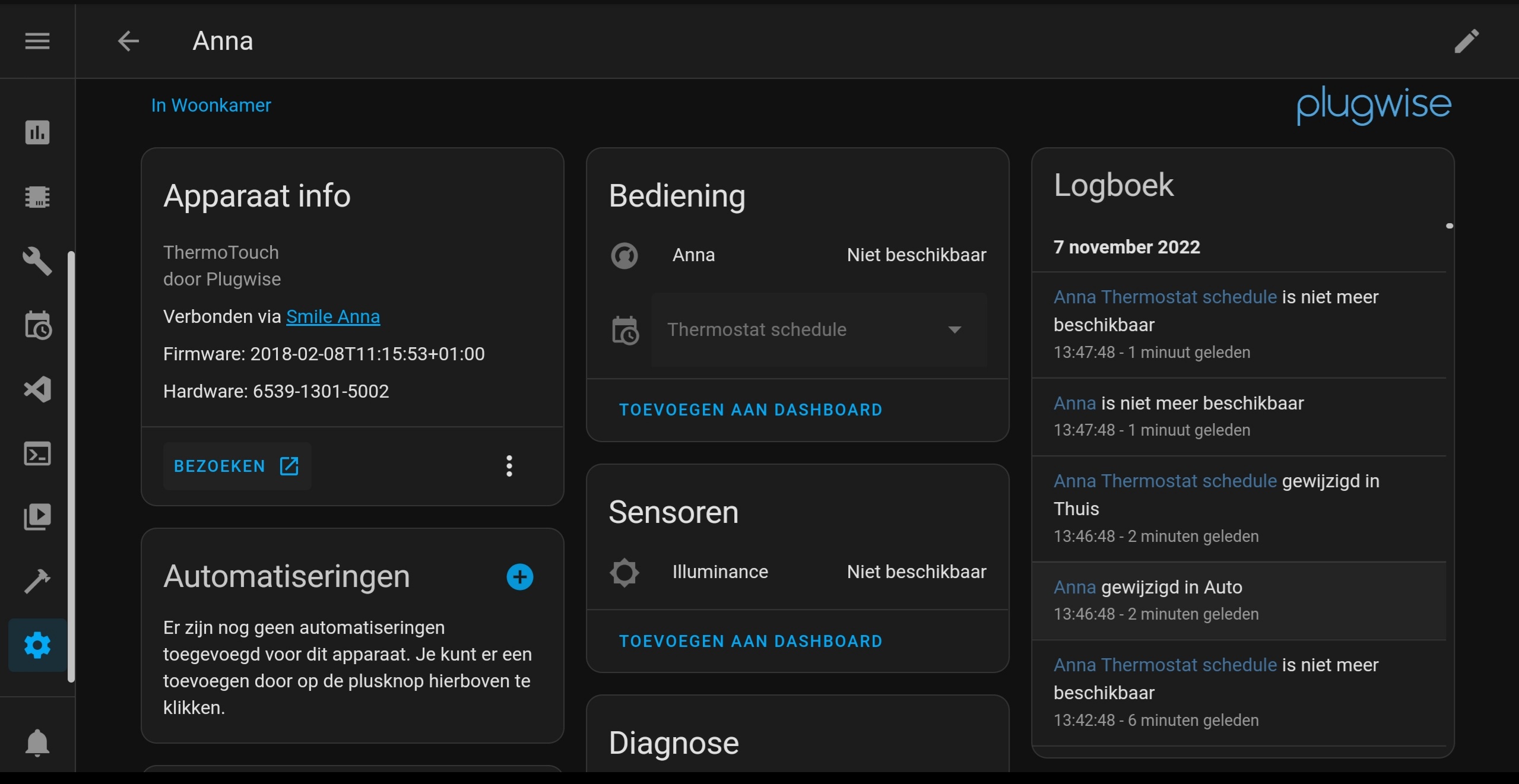 Plugwise Smile Anna intermittent device not available · Issue #81716 · home-assistant/core · GitHub