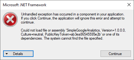 SimpleGoogleAnalytics dll not found · Issue #67 · microsoft/XmlNotepad · GitHub