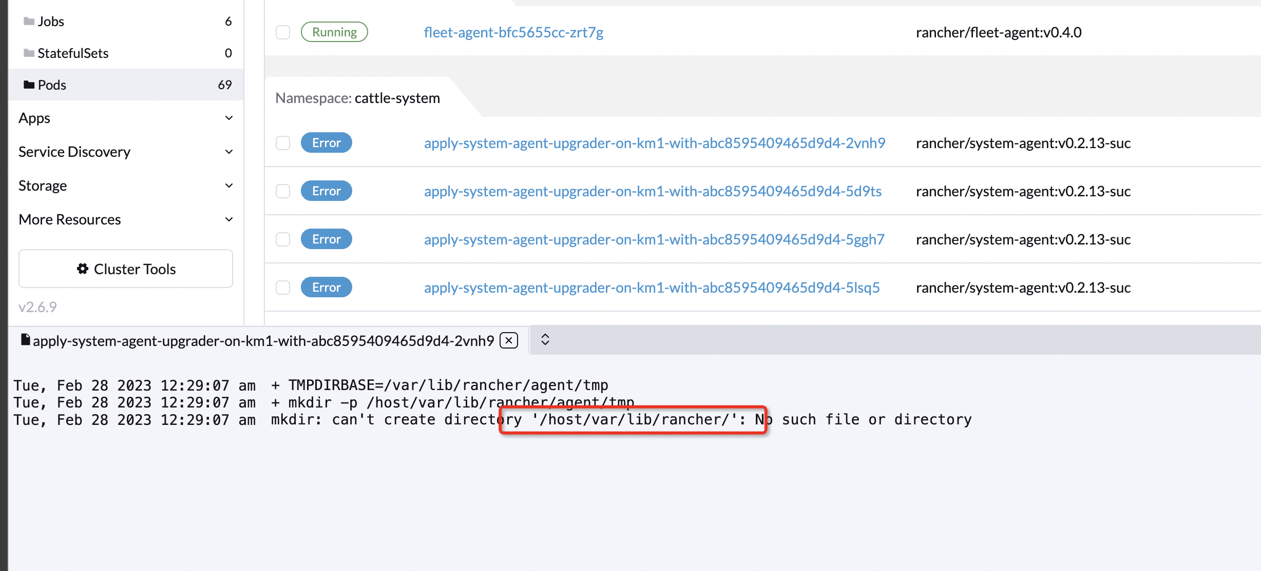 [BUG] Too many error pod "apply-system-agent-upgrader" on RKE2 by rancher · Issue #40702 ...