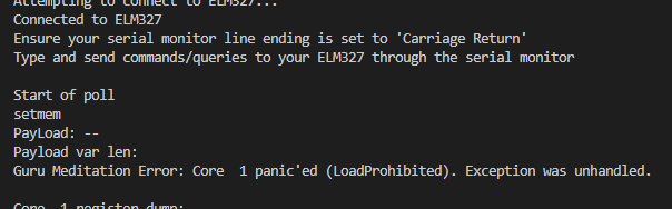 "Guru Meditation Error: Core 1 panic'ed (StoreProhibited)" error when using a function, example ...