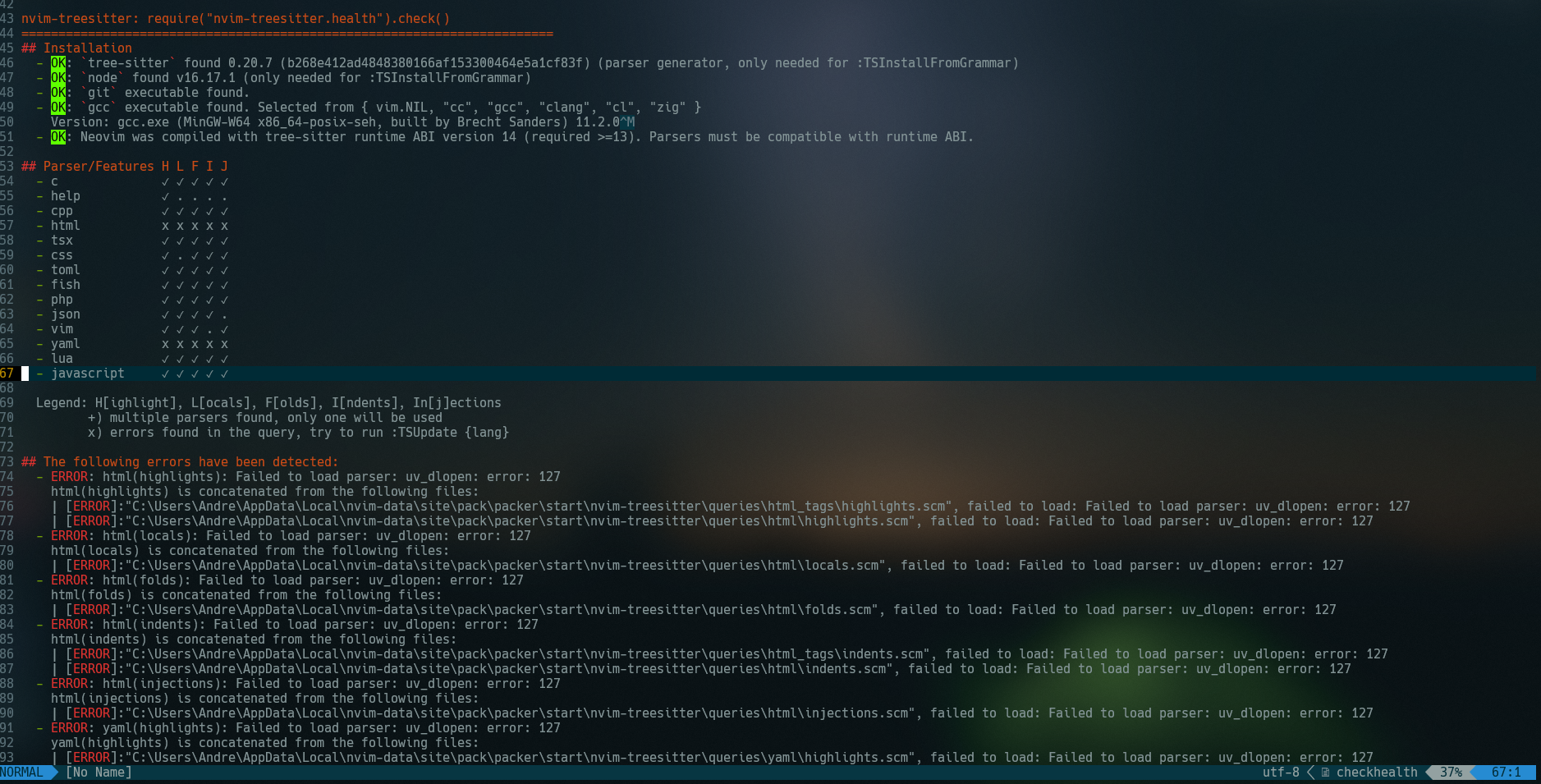 Impossible to load parser for html: Failed to load parser: uv_dlopen: error: 127 · Issue #3587 ...