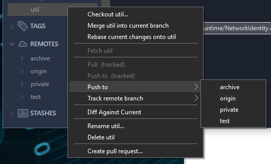 Add "Push to..." item to branch context menu · Issue #549 · sublimehq/sublime_merge · GitHub