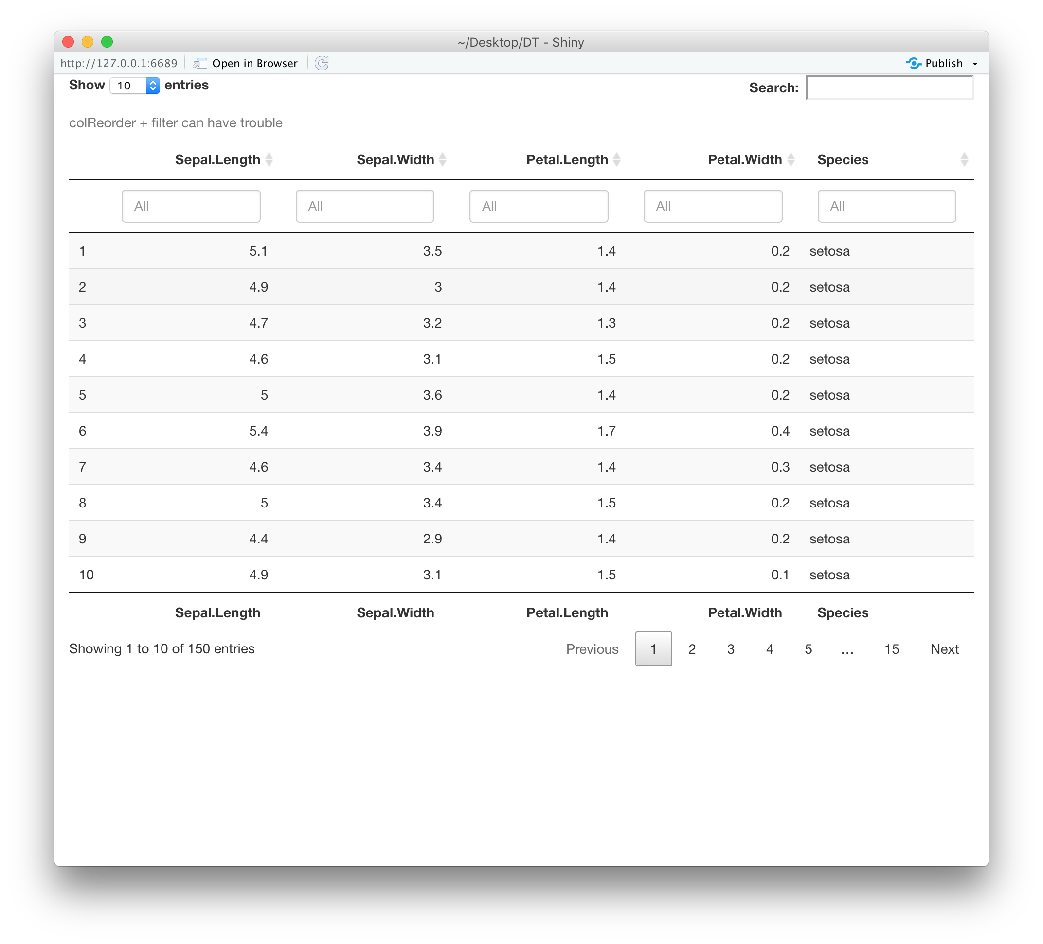 Filter + colReorder don't work together · Issue #531 · rstudio/DT · GitHub