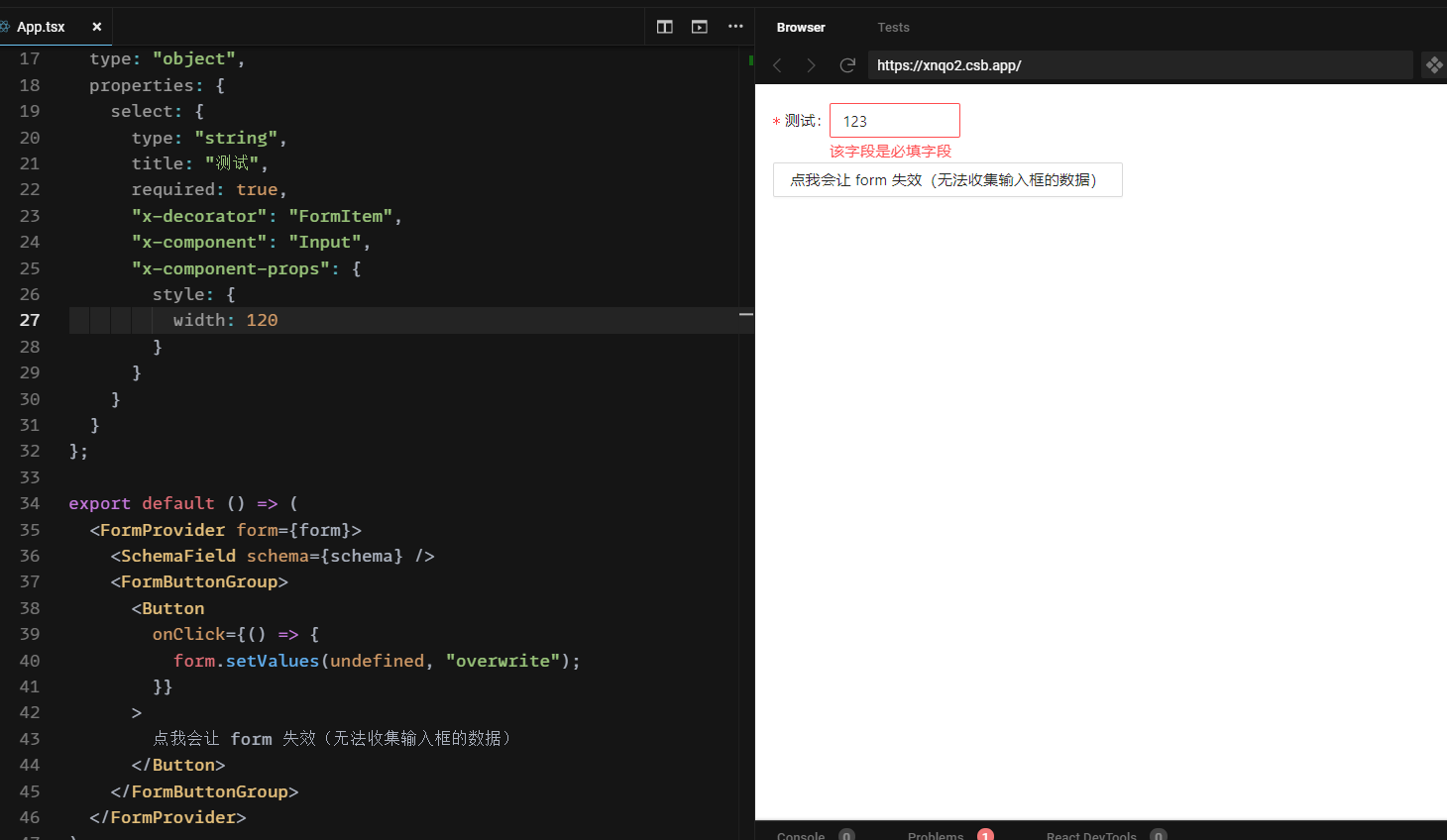 form.setValues 在某些情况下会导致 form 的行为异常 · Issue #1359 · alibaba/formily · GitHub