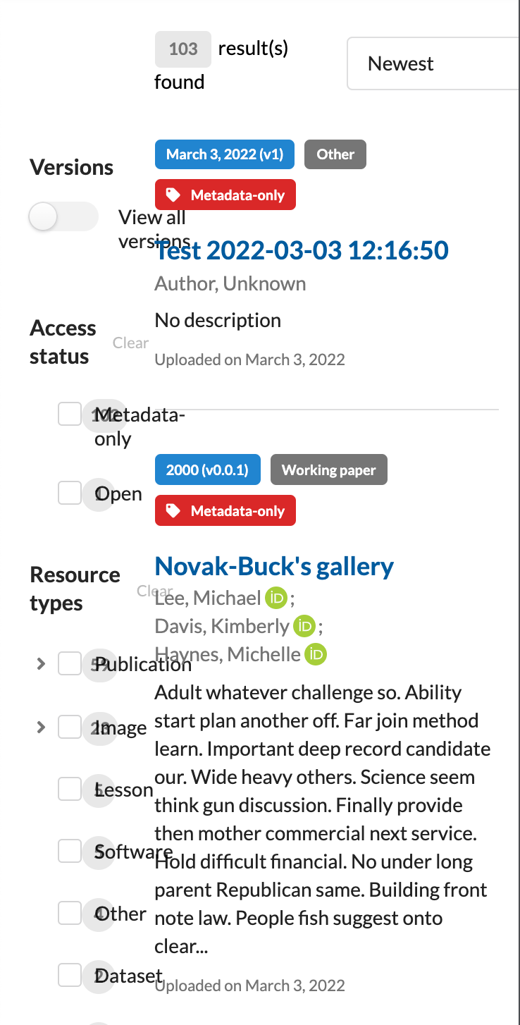 Search results: Responsive layout · Issue #1360 · inveniosoftware/invenio-app-rdm · GitHub