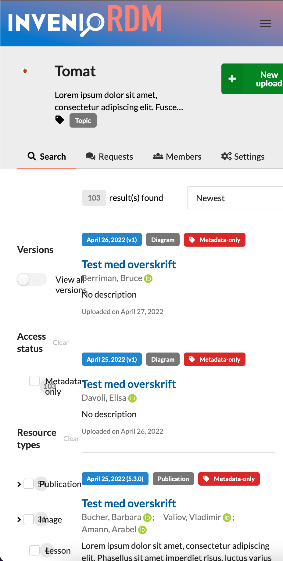 Community search tab contents not responsive · Issue #566 · inveniosoftware/invenio-communities ...