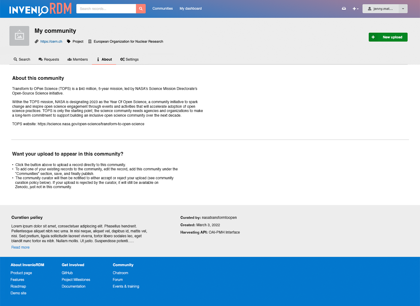 Design new details sections on community details page · Issue #867 · inveniosoftware/invenio ...