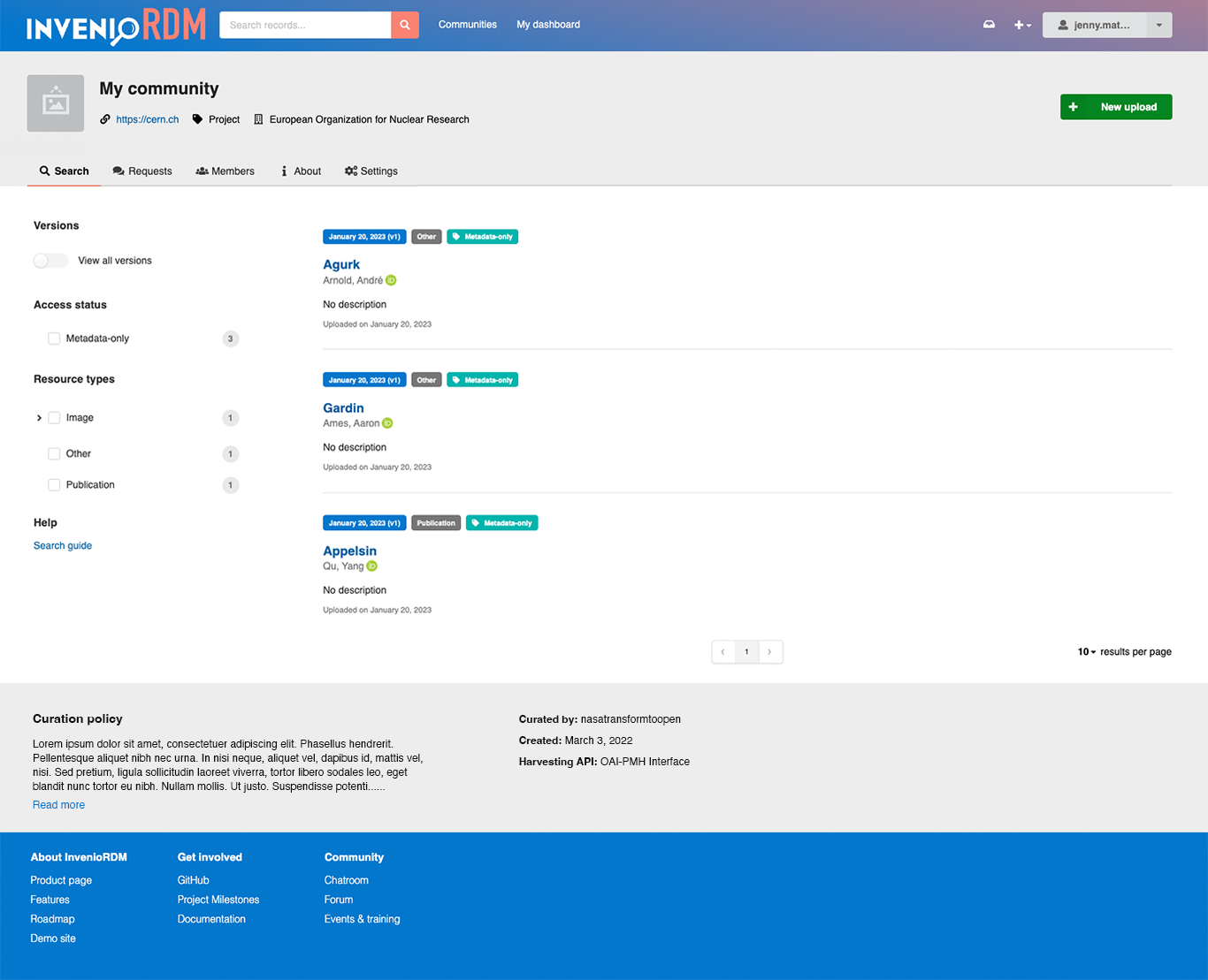 Design new details sections on community details page · Issue #867 · inveniosoftware/invenio ...
