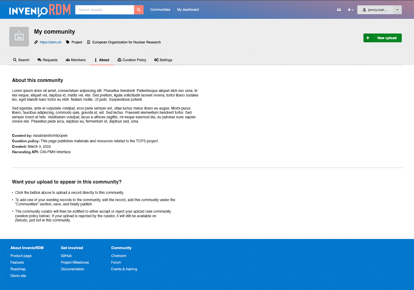 Design new details sections on community details page · Issue #867 · inveniosoftware/invenio ...
