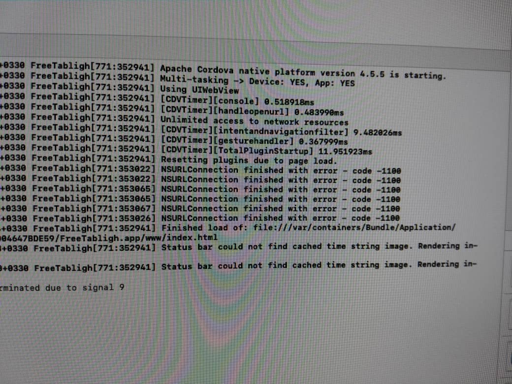 Critical Bug Nsurconncetion Error Code 1100 After Splash Screen · Issue 16116 · Ionic Team 