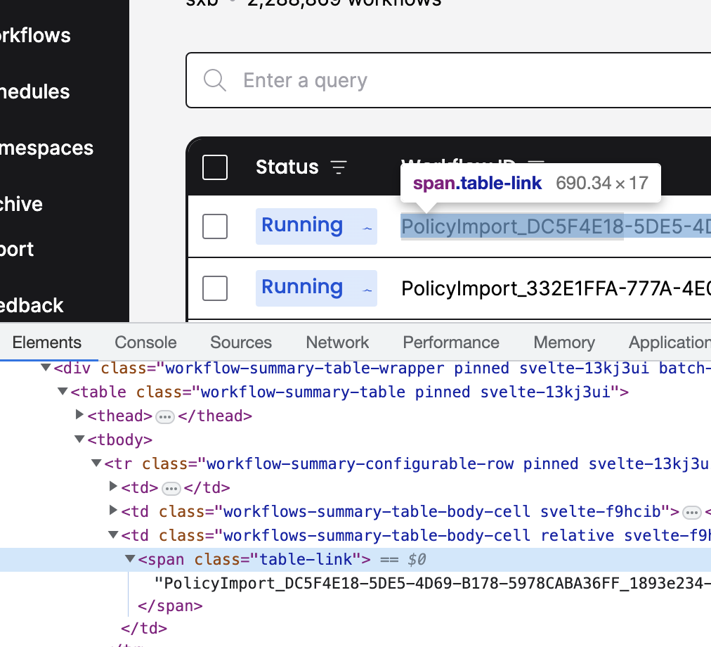 Links to workflows in a Workspace table view should be "real" link elements · Issue #1324 ...