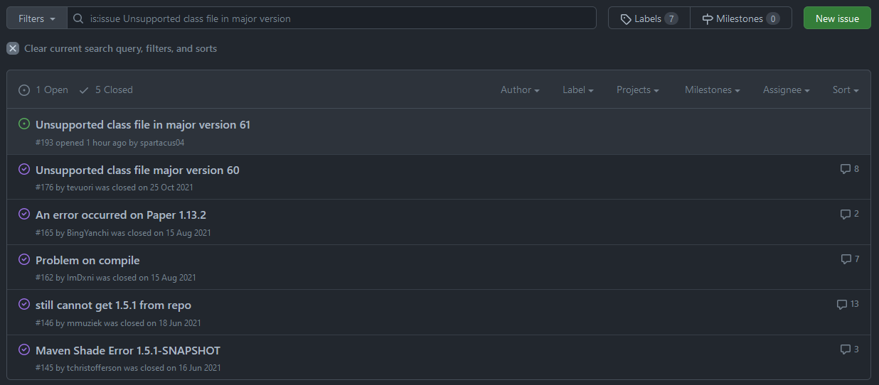 Unsupported class file in major version 61 · Issue #193 · WesJD/AnvilGUI · GitHub