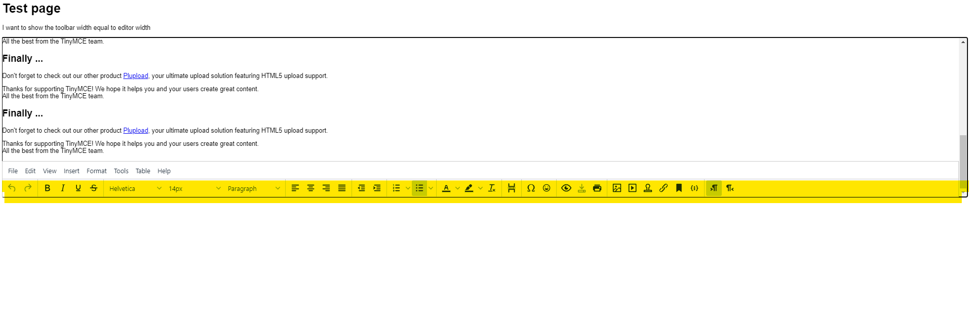 How to set toolbar width as editor width in Inline mode? · Issue #6677 · tinymce/tinymce · GitHub