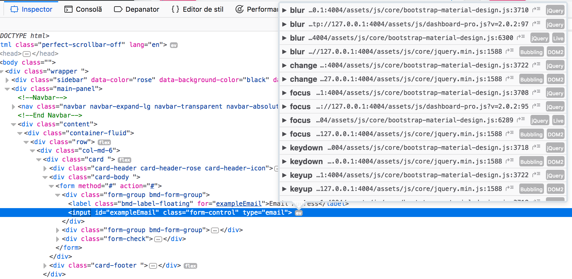 events not working · Issue #128 · creativetimofficial/ct-material-dashboard-pro · GitHub