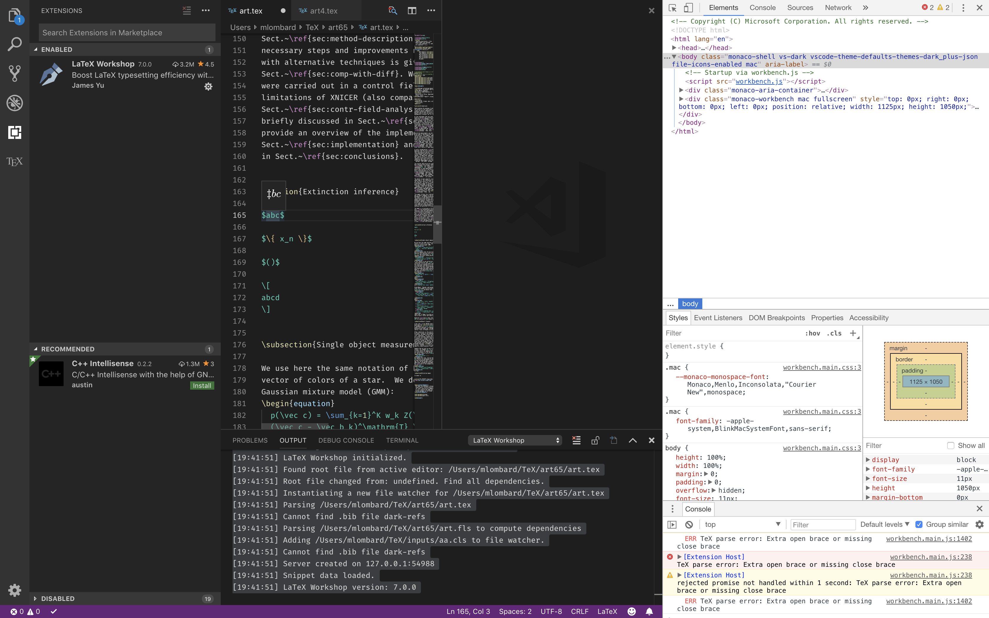 Issues with MathJax preview · Issue #1411 · James-Yu/LaTeX-Workshop · GitHub