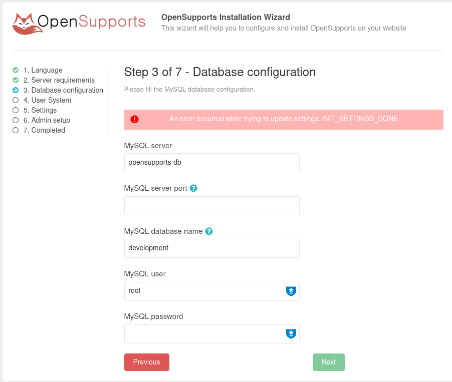 Installation fails database setup - Step 3 · Issue #797 · opensupports/opensupports · GitHub