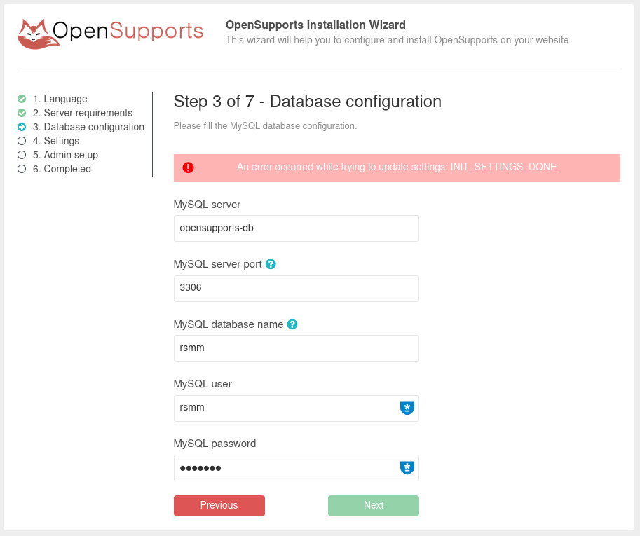 Installation fails database setup - Step 3 · Issue #797 · opensupports/opensupports · GitHub