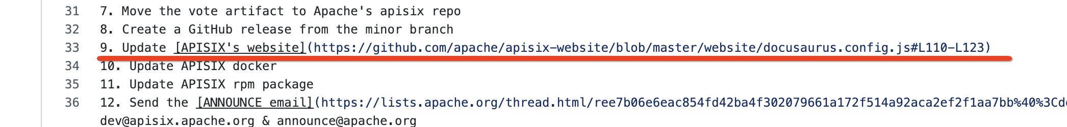 docs: update MAINTAIN.md to use correct website configuration link · Issue #5564 · apache/apisix ...