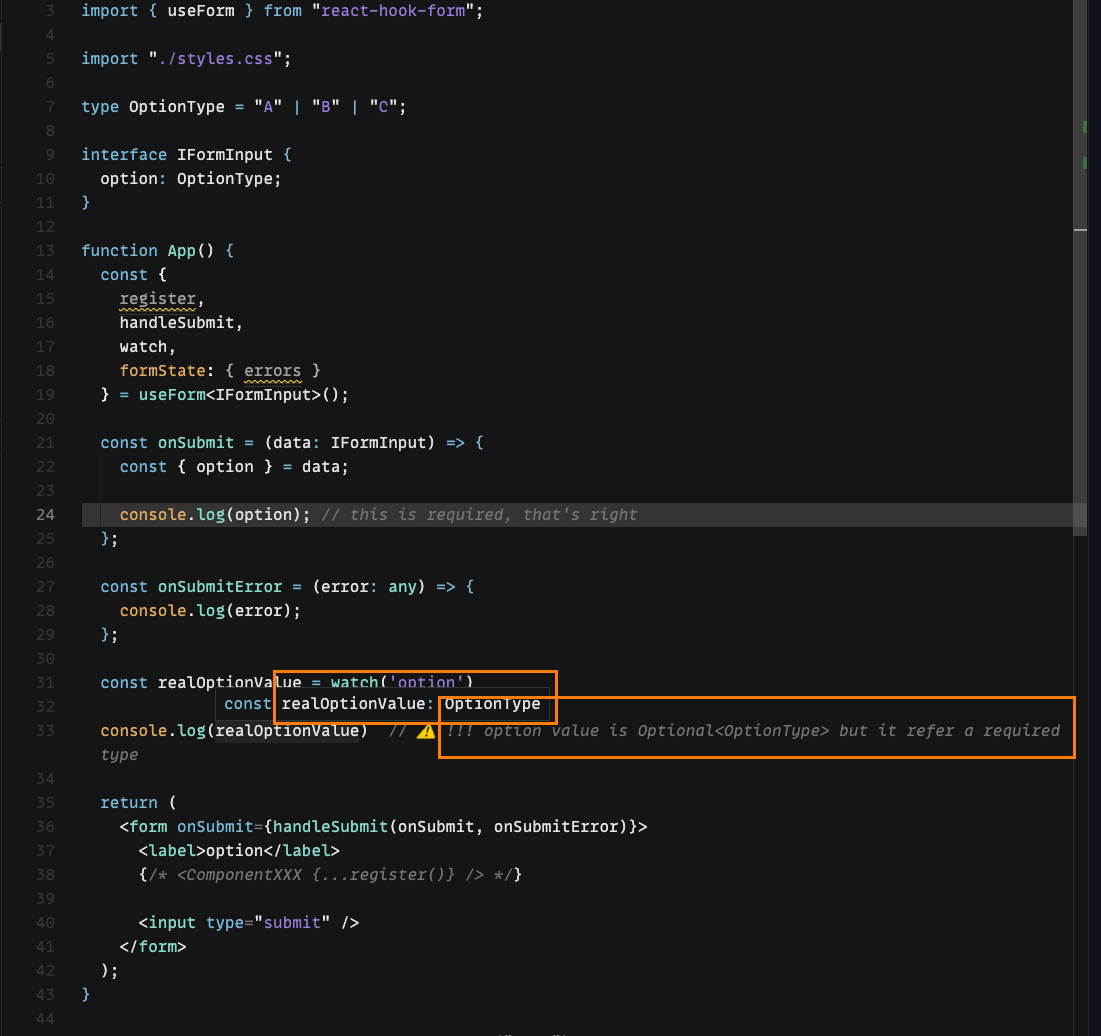 How to get the real type of the form field · react-hook-form · Discussion #9939 · GitHub