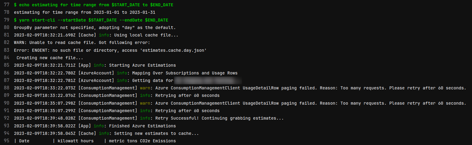 Big Azure estimations never finish due to error in rate limit retry ...