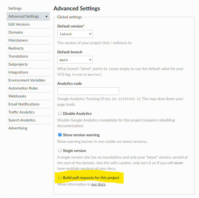 Enable ReadTheDocs build for each PR · Issue #5124 · SciTools/iris · GitHub