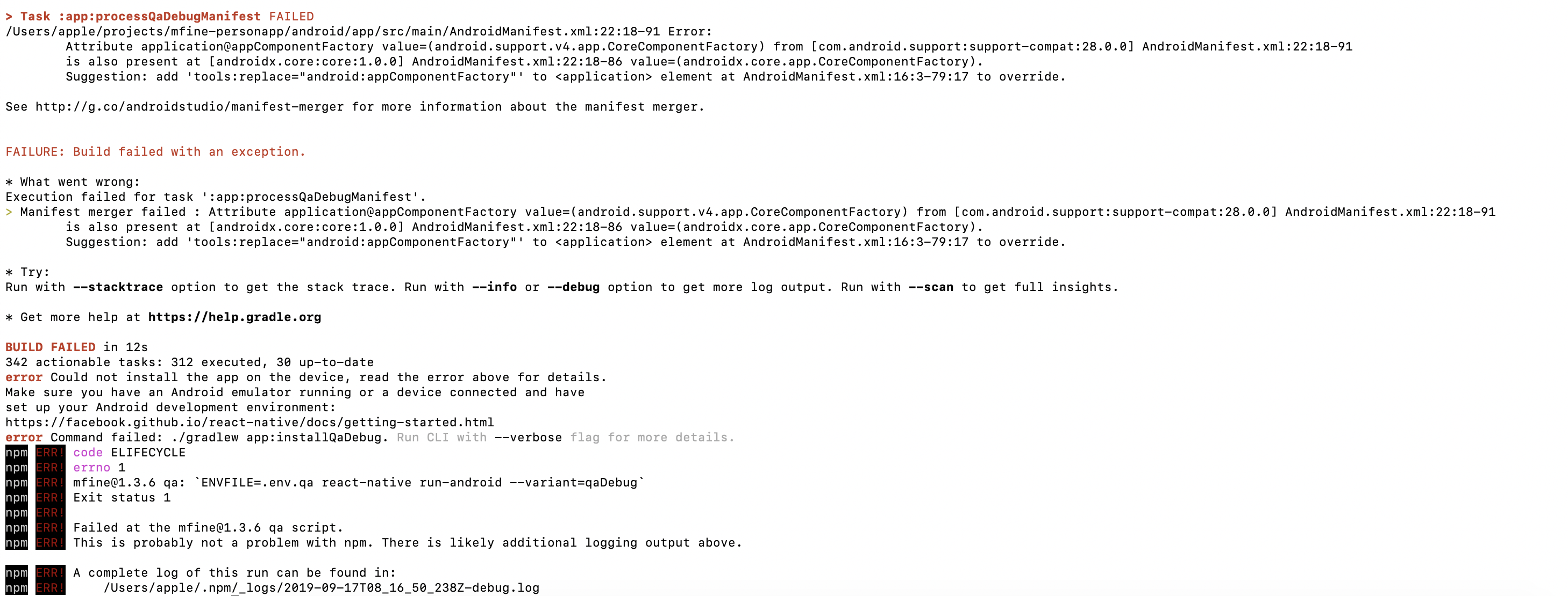 Not able to build RN project after installing react-native-google-fit. · Issue #122 ...
