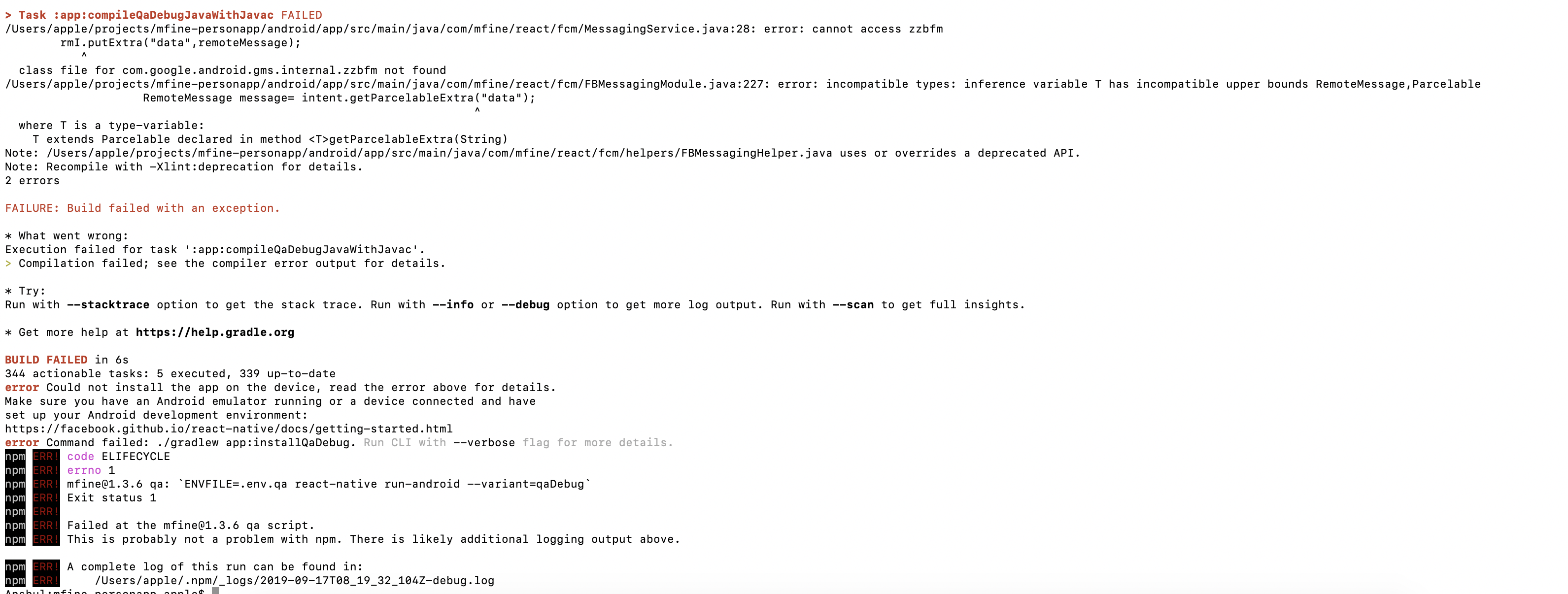 Not able to build RN project after installing react-native-google-fit. · Issue #122 ...
