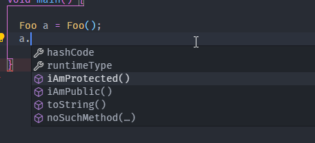 Hide members/methods marked as @protected from intellisense · Issue #3700 · Dart-Code/Dart-Code ...