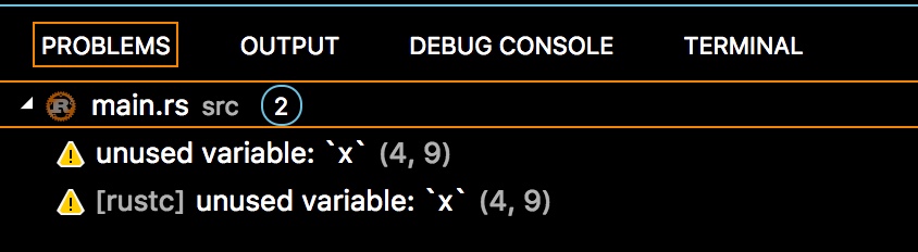 Duplicate warnings in Visual Studio Code with Rust (rls) plugin ...