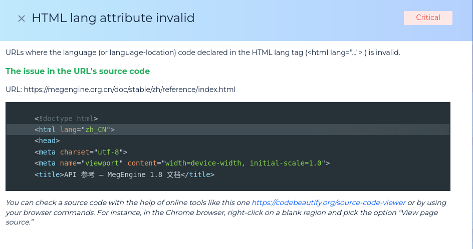 Use zh CN Instead Of zh CN As The HTML Lang Tag For Simplified 