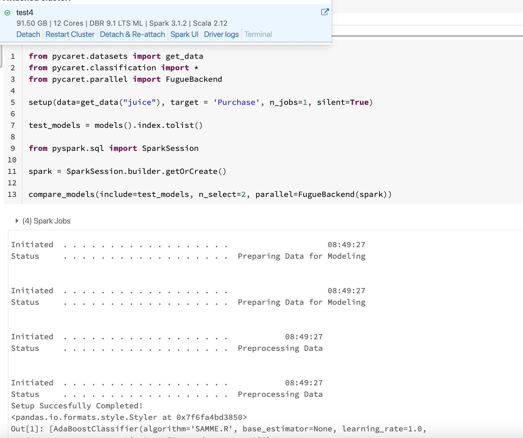 [BUG]: FugueBackend with spark backend · Issue #2322 · pycaret/pycaret · GitHub
