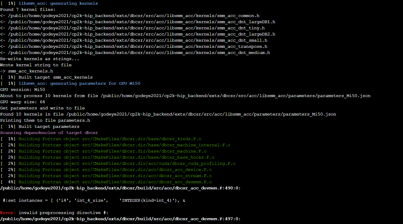 Error: invalid preprocessing directive · Issue #469 · cp2k/dbcsr · GitHub