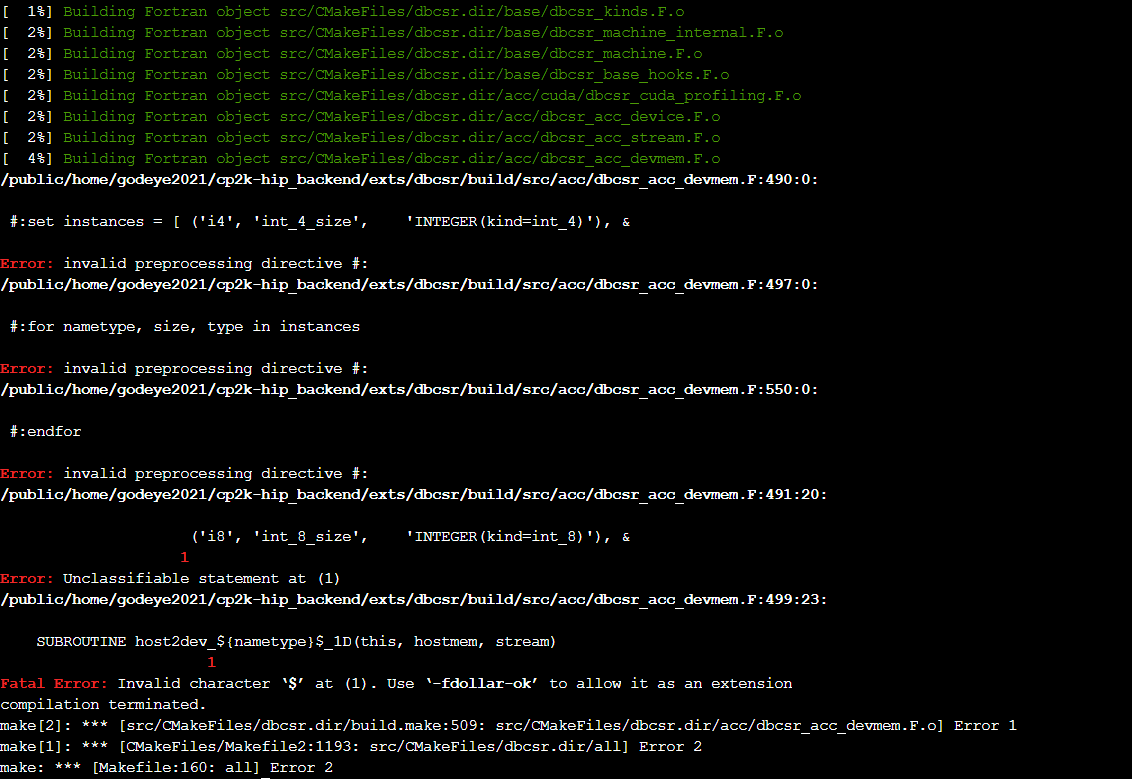 Error: invalid preprocessing directive · Issue #469 · cp2k/dbcsr · GitHub