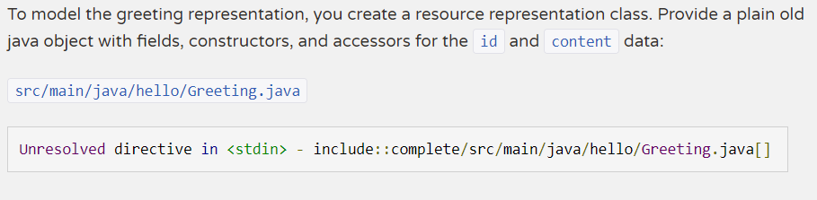 Guide "Building a RESTful Web Service" fails to include code samples · Issue #828 · spring-attic ...