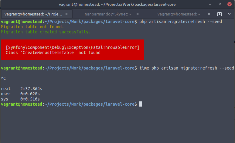 Mysql freeze after artisan migrate exception · Issue #659 · laravel/homestead · GitHub